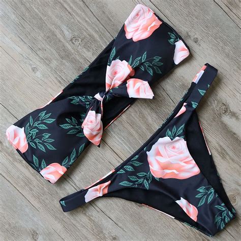 Buy 2018 Summer Swimsuit Off Shoulder Sexy Flower