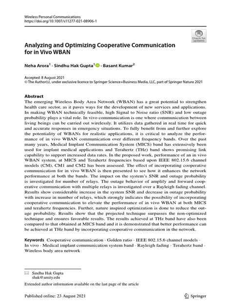 Analyzing And Optimizing Cooperative Communication Pdf