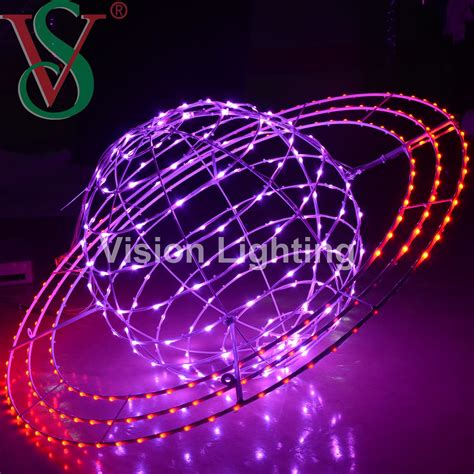 Ttl Programmable Christmas Outdoor Use 3d Planet Led Decoration Rgb