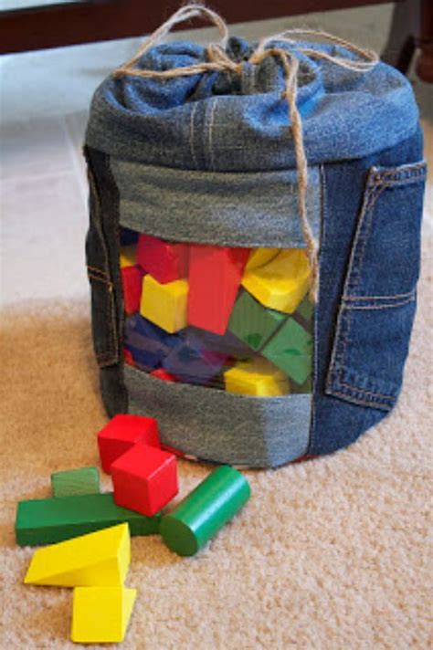 35 Blue Jean Upcycles You Can Make For Next To Nothing Toy Storage