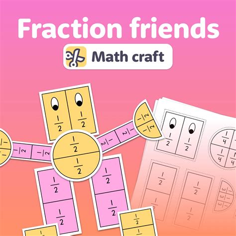 No Prep Fractions Craft 2nd 3rd And 4th Grade Math Center Halves