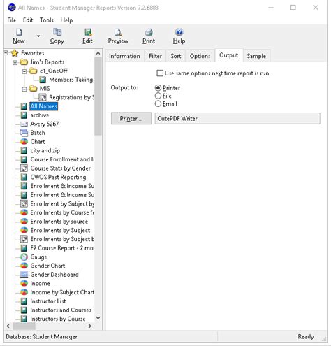 Output Options Aceware Help Center