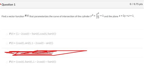 Solved Find A Vector Function Rt That Parameterizes The