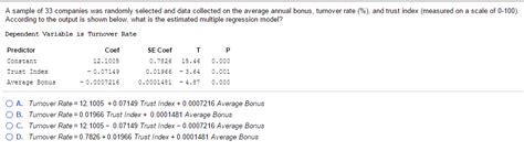 Solved A Sample Of 33 Companies Was Randomly Selected And