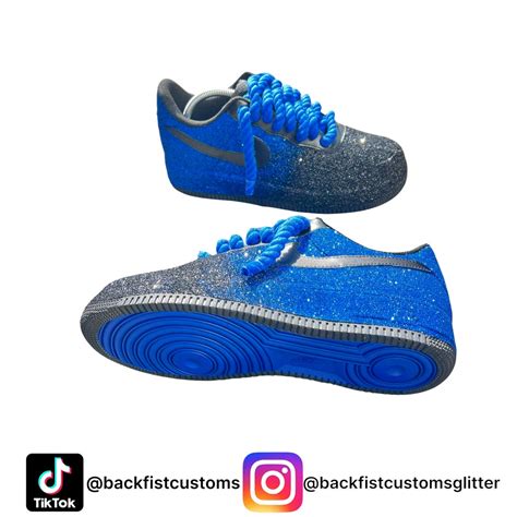 Custom Fading Glitter Af Fat Rope Laces And Painted Bottom White Base