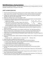 Biochemistry Exam 1 Practice Questions: Functional Groups, | Course Hero