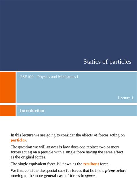 lecture 1 statics of particles handout pdf euclidean vector force
