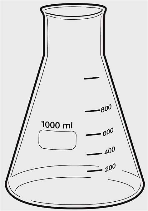 Erlenmeyer Flask Illustration Laboratory Glassware Diagram Chemistry