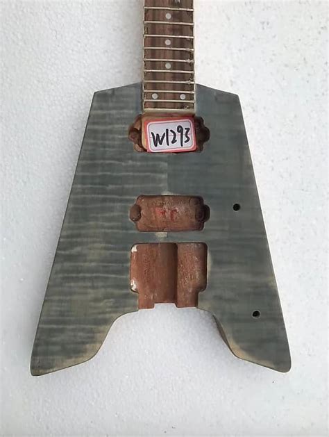 Unfinished Headless Guitar Mahogany Body Tiger Maple Top Reverb