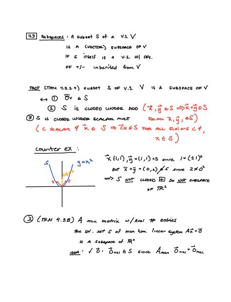 4 3 Subspaces Professor Vincent Bonini 4 Subspace A Subset S Of A VS V IS A VECTOR SUBSPACE