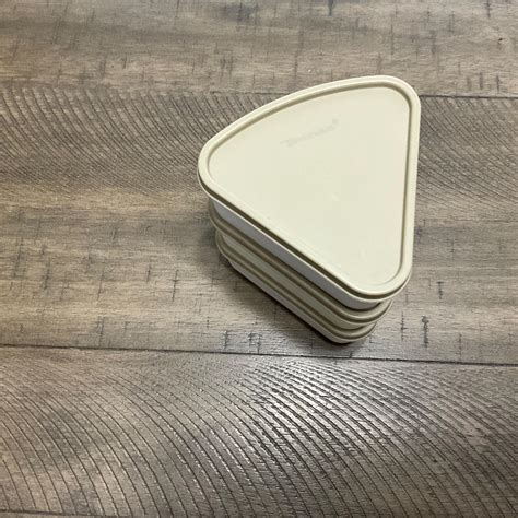 Vintage Tupperware Triangle Pie Wedge Food Storage Stacking Spice