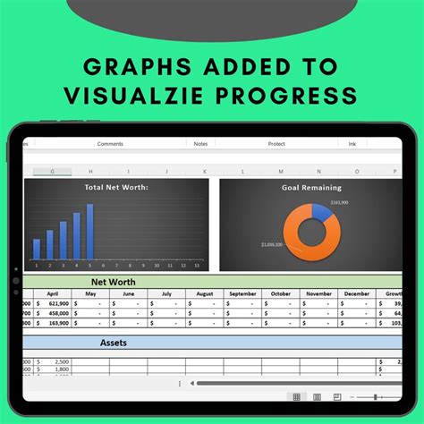Net Worth Tracker Template For Excel Net Worth Dashboard Personal Assets Liabilities