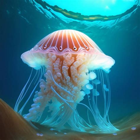 Premium Ai Image Jelly Fish In Deep Ocean