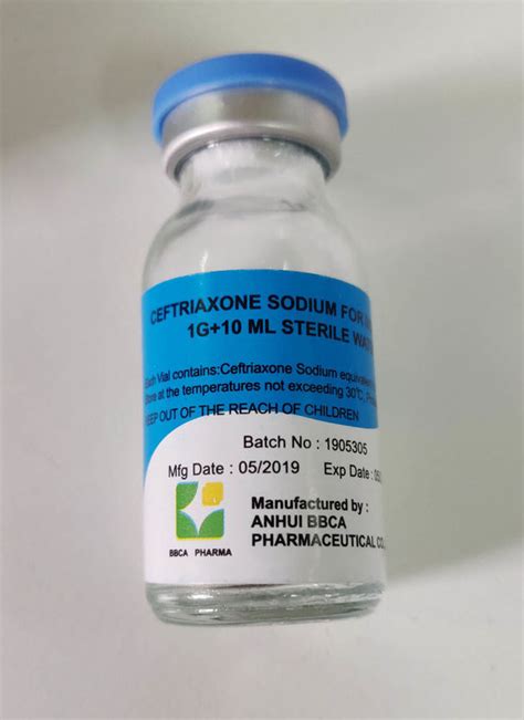 Ceftriaxone Sodium Injection Powder G Ml GMP Certificated