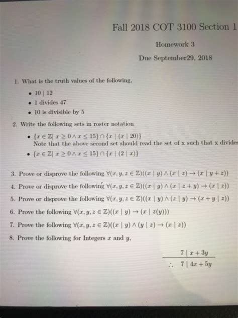 Solved Fall 2018 COT 3100 Section1 Homework 3 Due Chegg