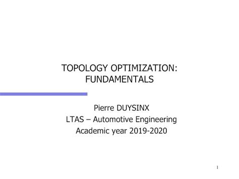 pdf topology optimization fundamentals · design problem formulation