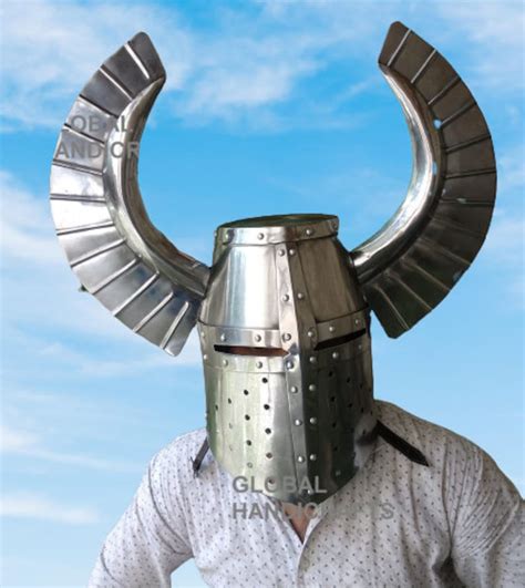 Medieval Knight Helmet Teutonic Crest Wing 16 Gauge Steel Etsy
