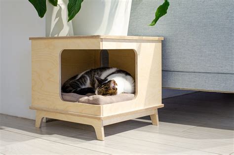 Stylish Plywood Cat House Handmade Modern Cat Furniture Etsy