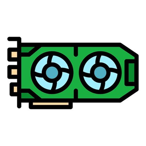 Premium Vector Component Gpu Card Icon Outline Component Gpu Card Vector Icon Color Flat Isolated
