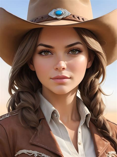 Download Cowgirl Hat Portrait Royalty Free Stock Illustration Image