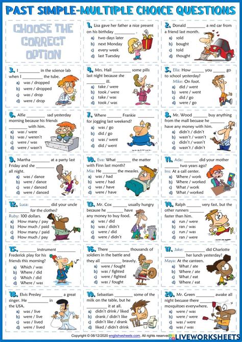 Past Simple Mul Free Interactive Worksheets 3574460