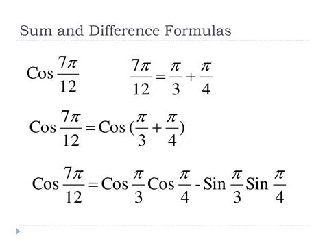 ppt sum and difference formulas powerpoint presentation free
