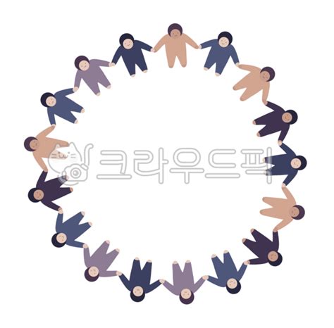 사람들 연대감 협력 다양성 원형 사진이미지일러스트캘리그라피 Ntjfdl810작가