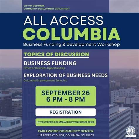 All Access Columbia Business Funding And Development Workshop City Of