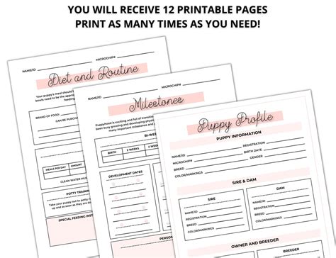 Fillable Breeder Puppy Pack Dog Breeder Records Dog Breeder Etsy