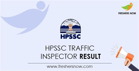 HPSSC Traffic Inspector Result 2021 Released Cut Off Marks Merit List