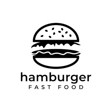 Icono De Logotipo De Hamburguesa Vector Premium