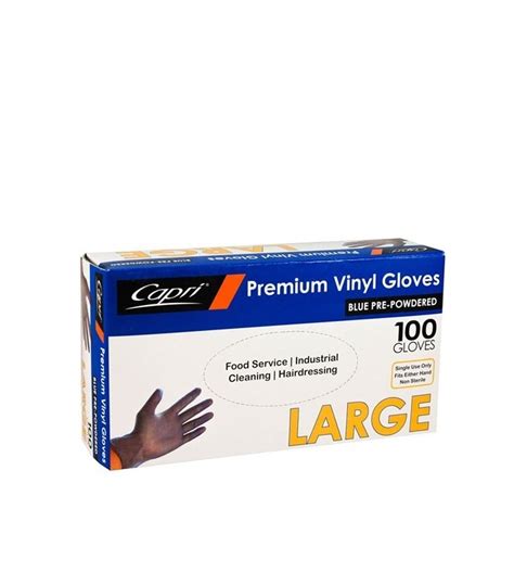 Capri Vinyl Glove Blue Powdered Large 100