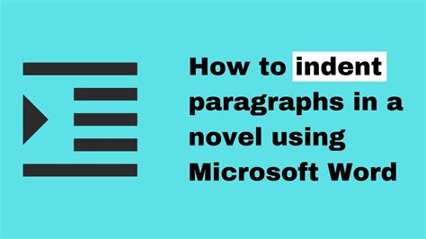 How To Indent Paragraphs In A Novel Microsoft Word Without Using The Tab Key YouTube