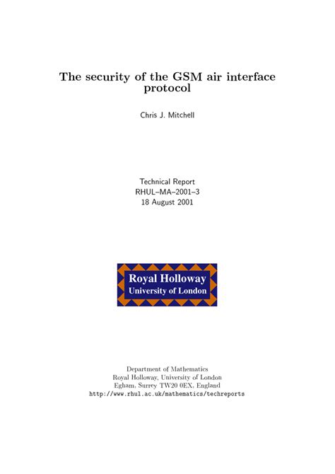 Pdf The Security Of The Gsm Air Interface Protocol