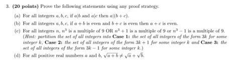 Solved Points Prove The Following Statements Using Chegg