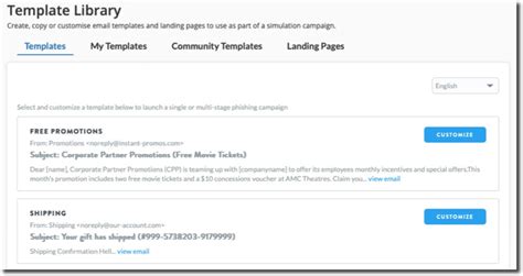 Engage Managing Phishing Templates Mimecast