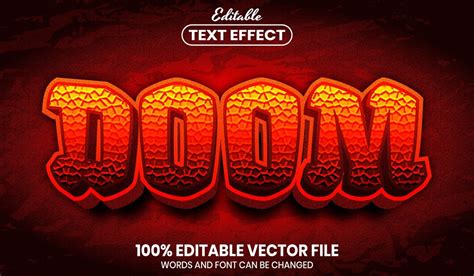 Premium Vector Doom Text Font Style Editable Text Effect