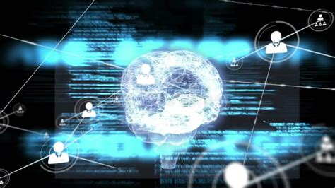 Human Brain and Network Connections Animation Over Digital Data and ...