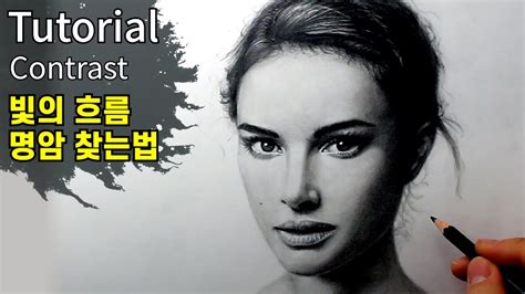 빛의 흐름을 알면 사진같은 입체감 표현이 완전 쉬워요 Feat나탈리 포트만 연필 소묘 기초강좌 초보 그림강좌 선연습