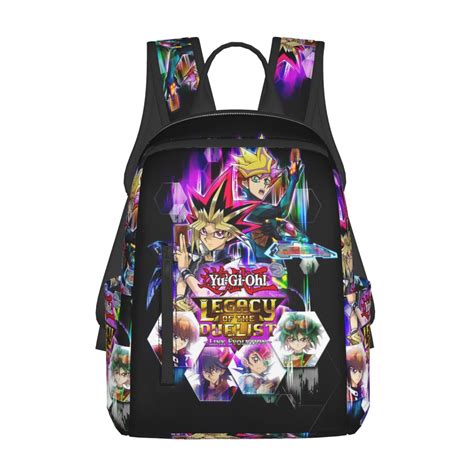 Yu Gi Oh Laptop Backpack With Compartment Cartoon Printed Laptop Bag