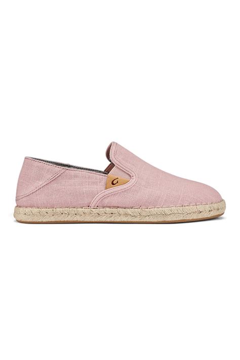 Olukai Womens Kaula Paa Kapa Linen Espadrilles Rose Sea Salt