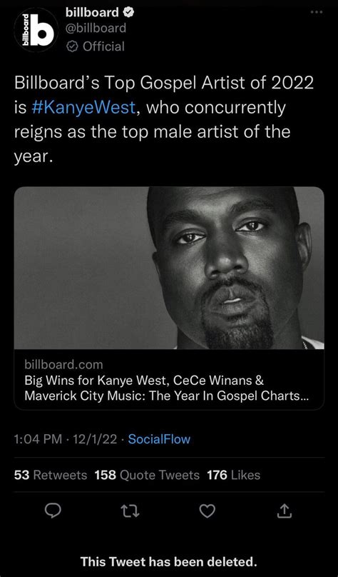Billboard Declares Kanye West Years Top Gospel Artist Just As Hes