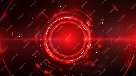 Premium Photo Red Abstract Technology Background Circles Digital