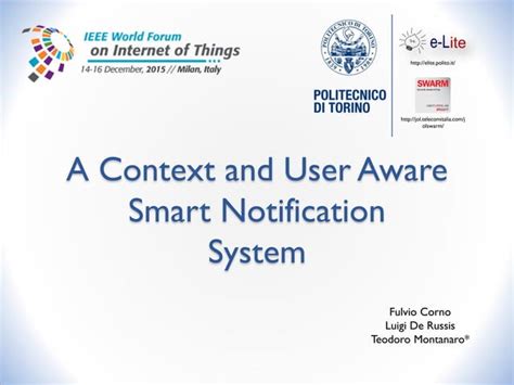 A Context And User Aware Smart Notification System Ppt