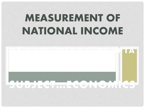 Measurement Of National Income PPT