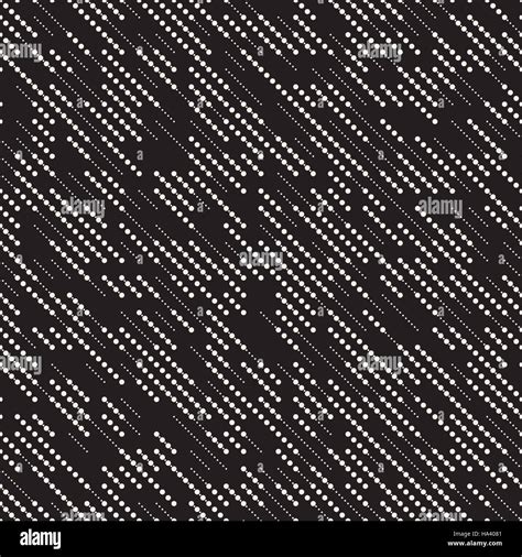 Vector Seamless Black And White Irregular Diagonal Dash Lines Grid