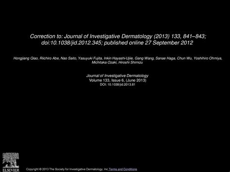 Journal Of Investigative Dermatology Ppt Download