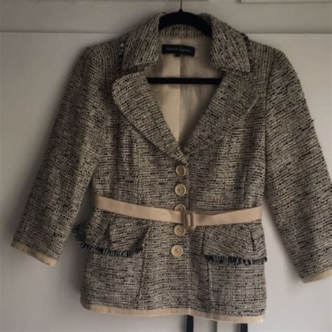 Nanette Lepore Tweed Belted Blazer Gem