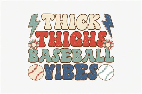 Thick Thighs Baseball Vibes Retro Sublim Graphic By Craft Artist Creative Fabrica