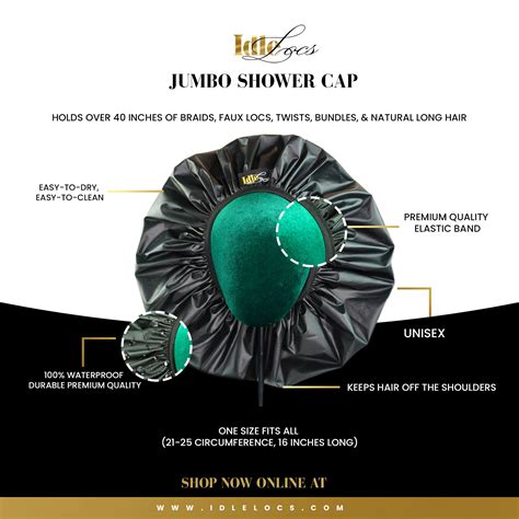 Original Black Jumbo Shower Cap Idlelocs